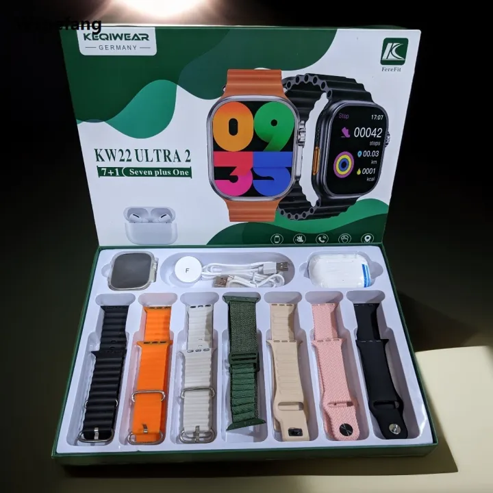 Wenefang kw22 Ultra 2 watch 7+1 with 7 Different strap in Rendom Colour ...