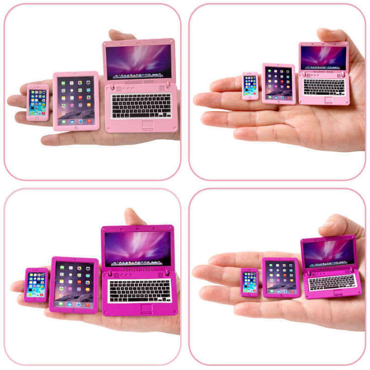 1:12 Dollhouse Mini Mobile Phone BJD American Girl Doll Computer ...