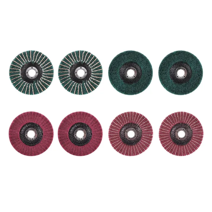 LKPCIGCXM 8PCS 4 Inch Red & Green Nylon Fiber Flap Discs Set Assorted ...