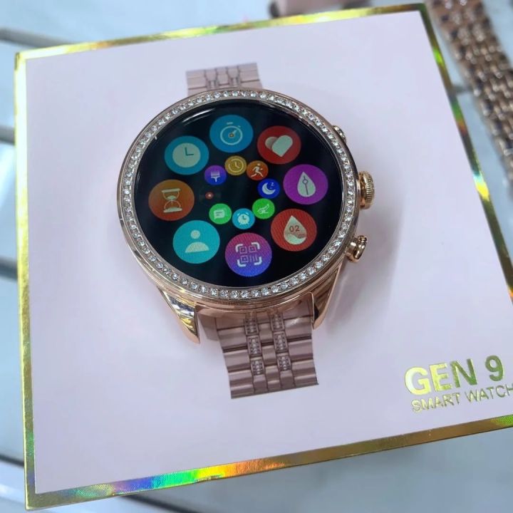 Luxury GEN 9 Golden Round Screen Smart Watch for Female Waterproof ...