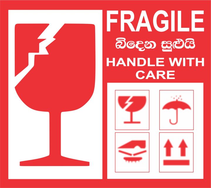 FRAGILE Sticker Package (100 pieces) | Daraz.lk