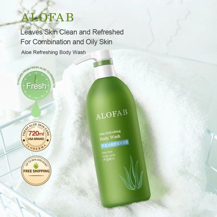 ALOFAB Organic Aloe Vera Refreshing Body Wash Fresh Juice Aloe Hydrate ...