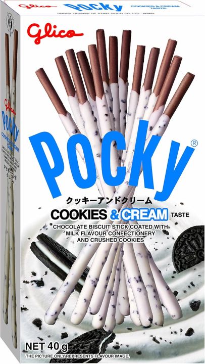 Pocky Cookies & Cream 40G | Cream Coated Biscuit Sticks | Cookies and ...