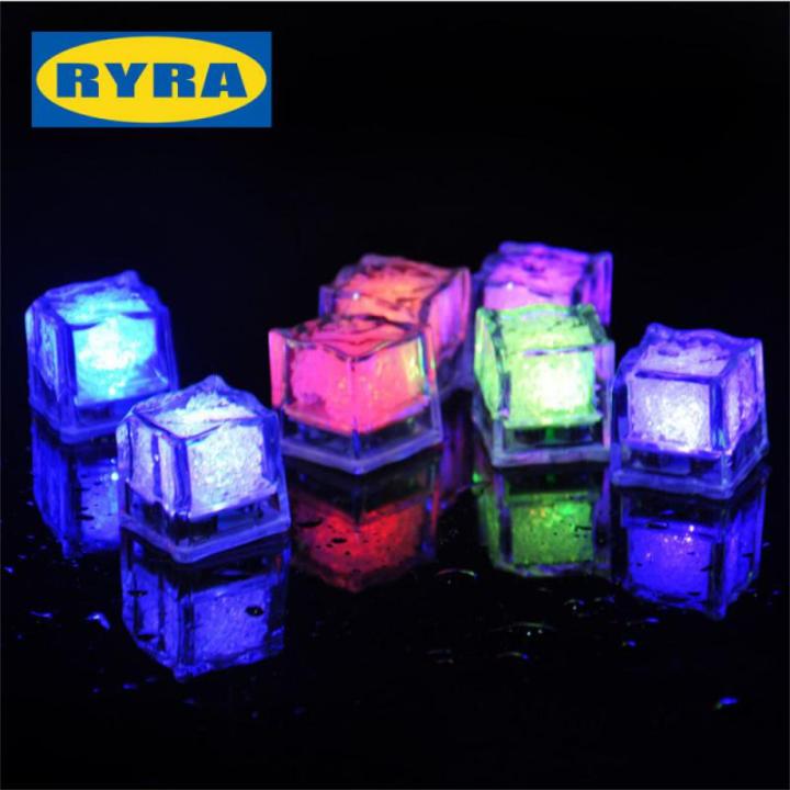 Waterproof Led Ice Cube Multi Color Flashing Glow Dark Up Luminous Ice ...