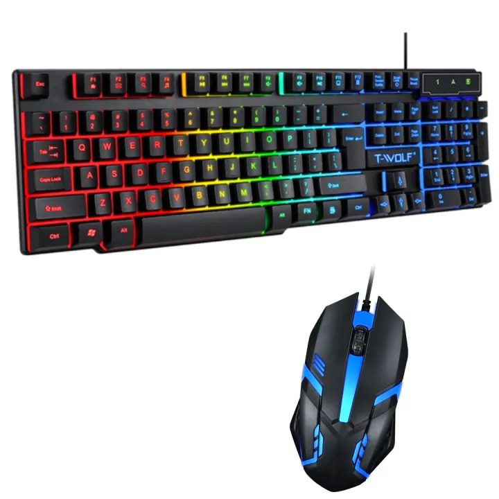 T-WOLF - T20 RGB Gaming Keyboard With T-WOLF V1 Gaming Mouse Combo ...