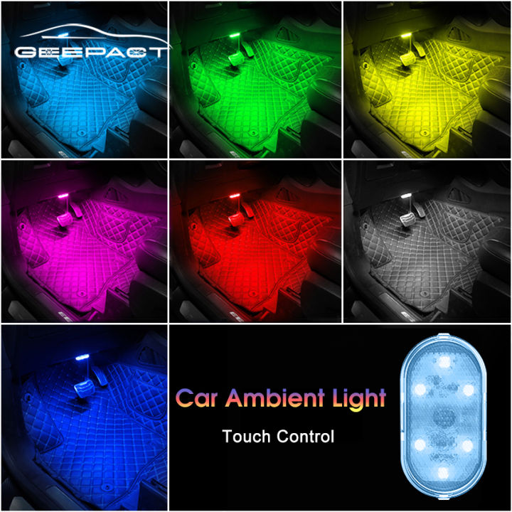 Geepact Car Colourful LED Lamp Car Roof Reading Lamp Touch Night Light ...