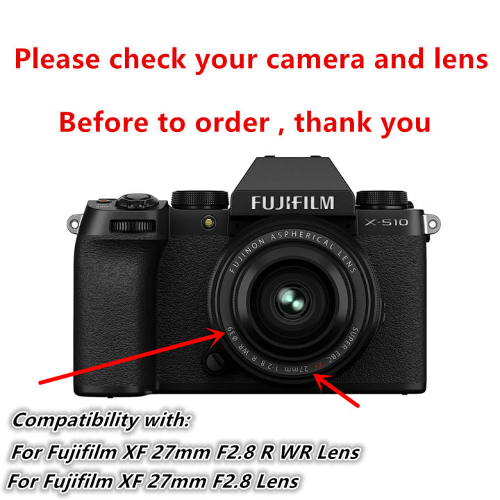 39mm Metal Lens Hood Cap Filter For Fujifilm Xf 27mm F2.8 R Wr Lens On Xt5 Xt4 Xt3 Xt2 Xh2 Xh1 ...