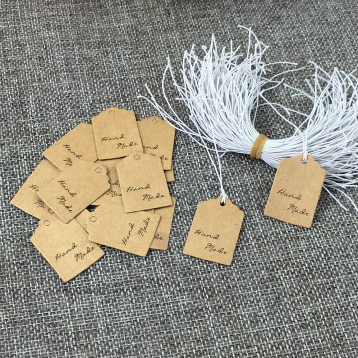 100PCS 3x2cm Mini Kraft Paper Tags Package for Bottle /bag Small Gift ...