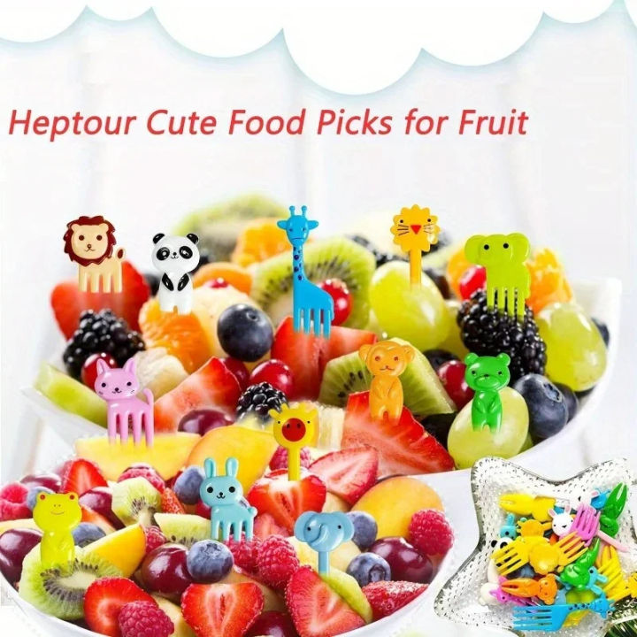 Animals Fruit Forks For Children Kids Mini Cartoon Food Picks Small ...