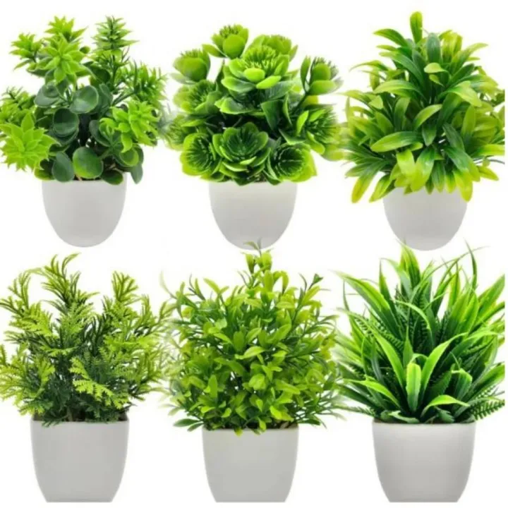 High Quality Plastic Artificial Plants Potted 8 Styles Home Garden ...