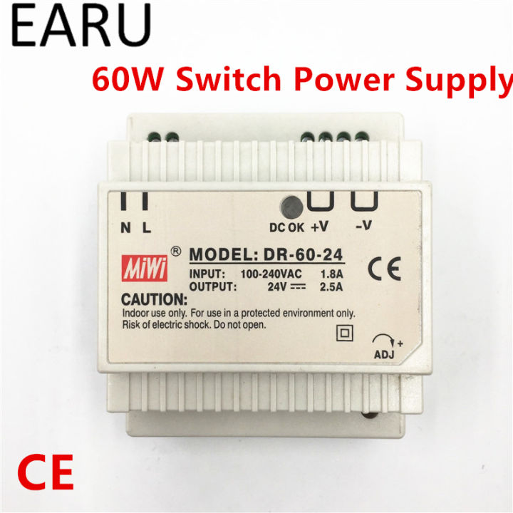 【LitWorld】Din Rail Switch Power Supply 60W 24V Output AC DC Converter ...