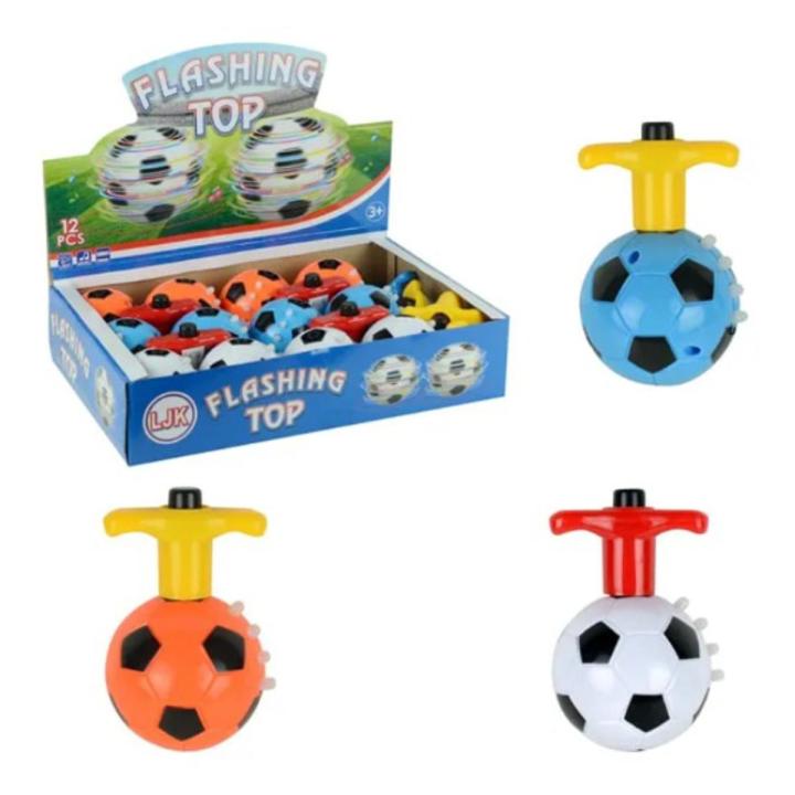 【Tento】Football Flashing Spinning Top Toy For kids Lights Music Spin ...