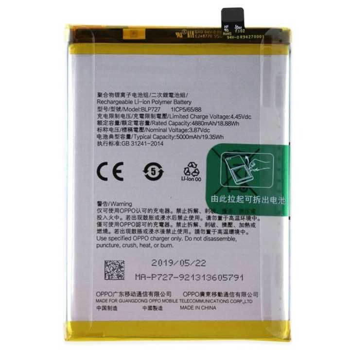 Oppo A5 2020 Battery A9 2020 Battery A11 A11X BLP727Battery 5000mAh ...