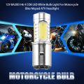 12V BA20D H6 4 COB LED White Bulb Light For Motorcycle Bike Moped ATV ...