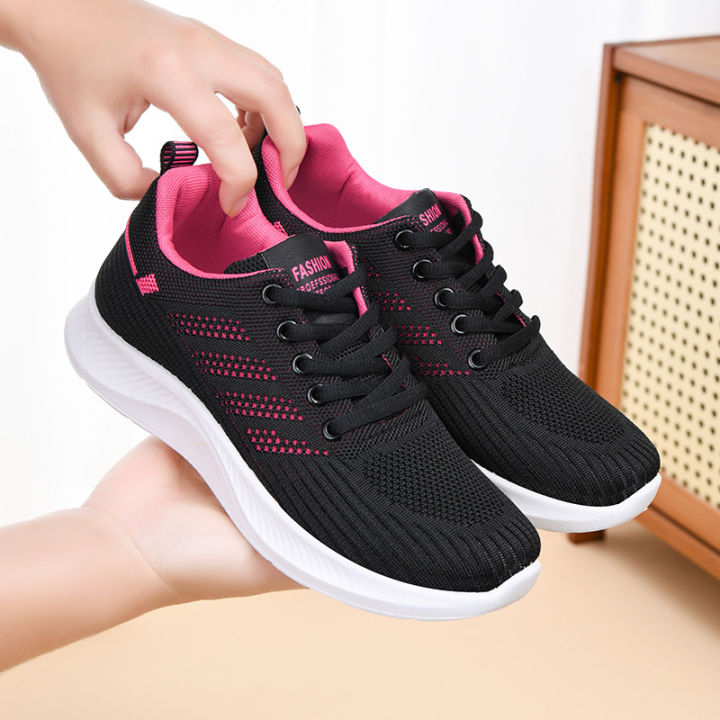 2025 Breathable Knit Fabric Upper Sneakers with Soft Cushioned Sole ...