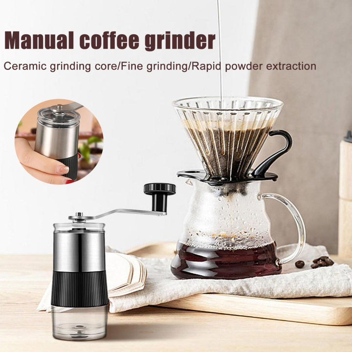 Mini Hand Crank Coffee Mill Household Stainless Steel Ceramic Coffee ...