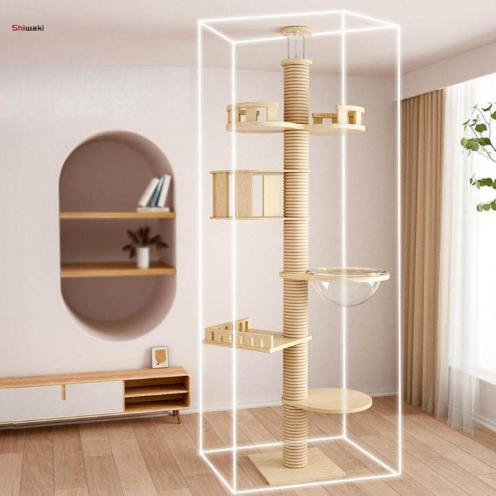 Tall to Ceiling Tall Cat Activity Protector Playground Floor to Ceiling ...