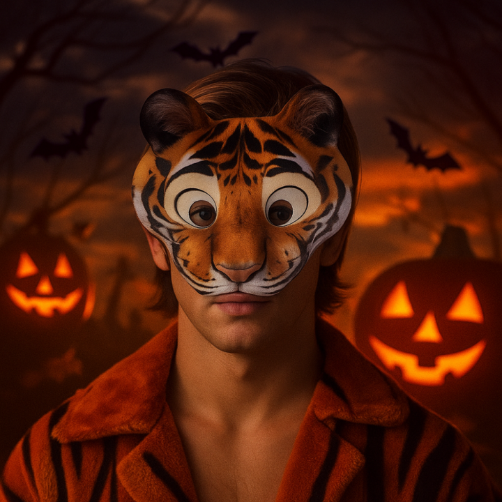 Creative EVA Halloween Half Face Party Props Animal Leopard Cosplay ...