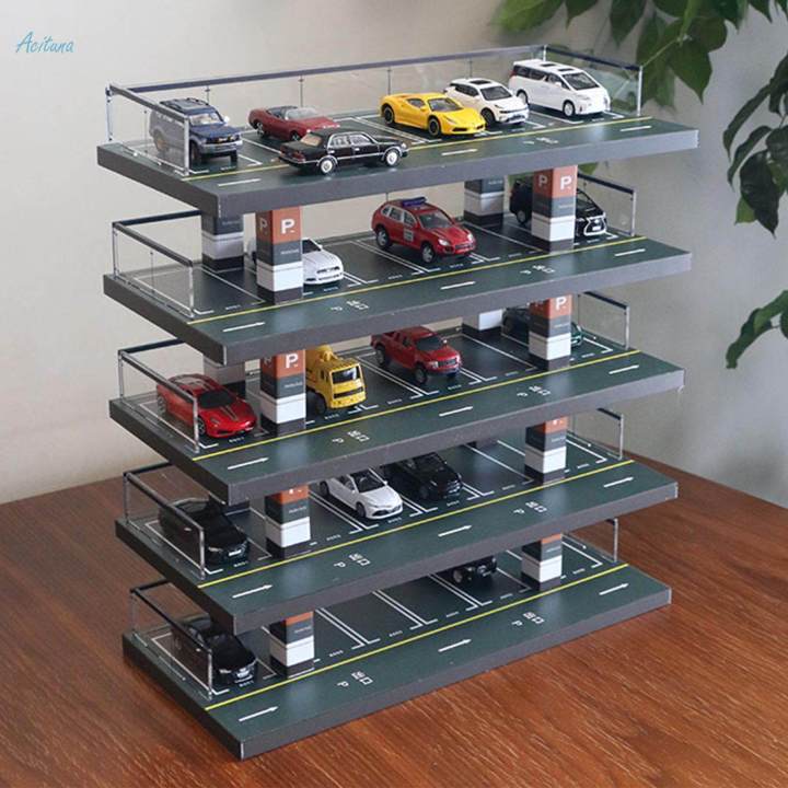 1/64 Diorama Car Parking Lot Display Case Scenery Mini Model Car ...