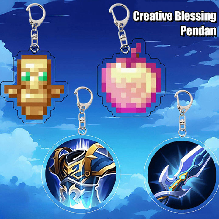 Minecraft Totem Of Undying Key Chain Golden Apple Model Toys Collect ...