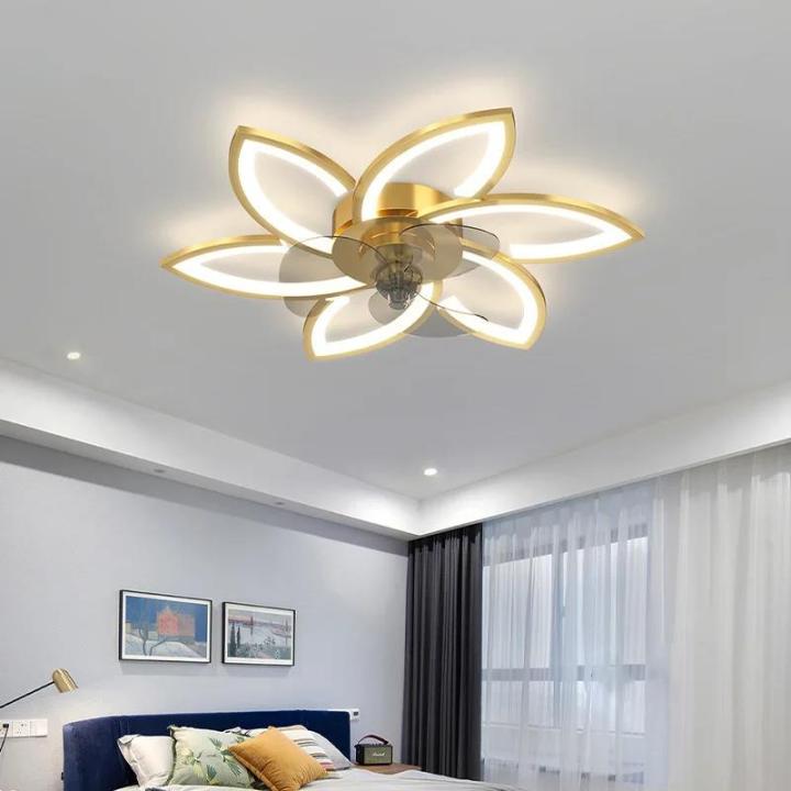 New Flower LED Ceiling Fan Lamp With Remote Control Adjustable Speed ...