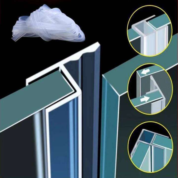 5M H/F/U Shape Rubber Glass 6 8 10 12mm Silicone bathroom shower Screen ...