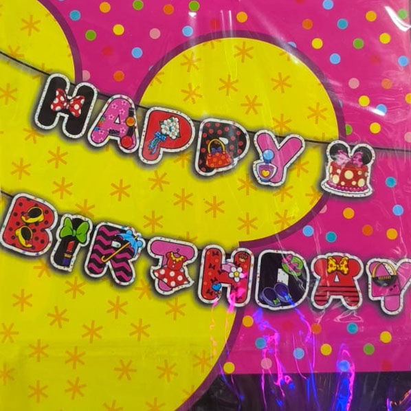 Minnie Mouse Cardboard Party Gala Bunting Letter Banner Happy Birthday ...