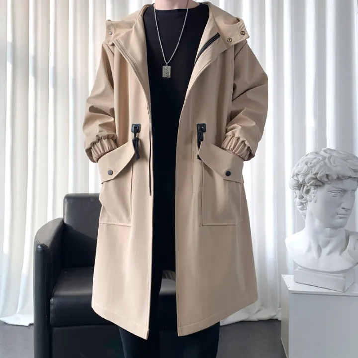 Trench Coat Men's Mid-Length Spring and Autumn High-Grade Overcoat 2024 ...