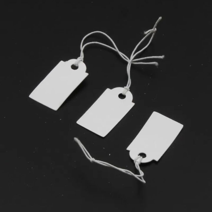 Wholesale 100 s/lot Trend Rectangular Paper Price Tag White Blank String Jewelry Price Display ...
