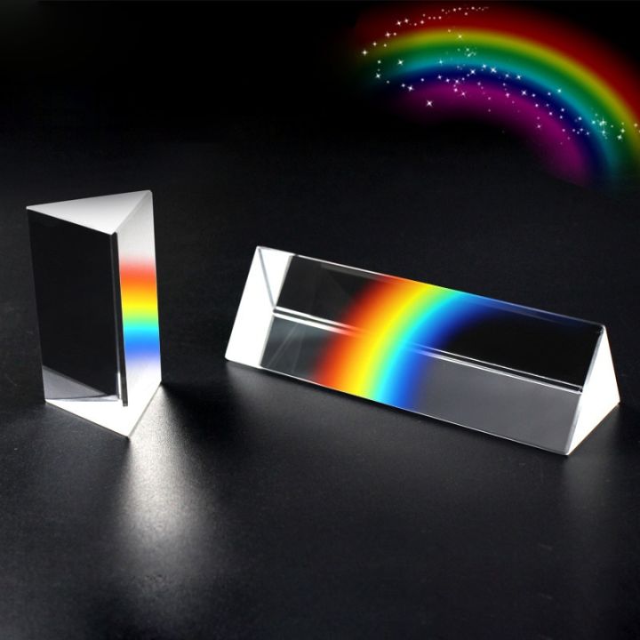25*25*80mm Triangular Prism BK7 Optical Prisms Glass Physics Teaching ...