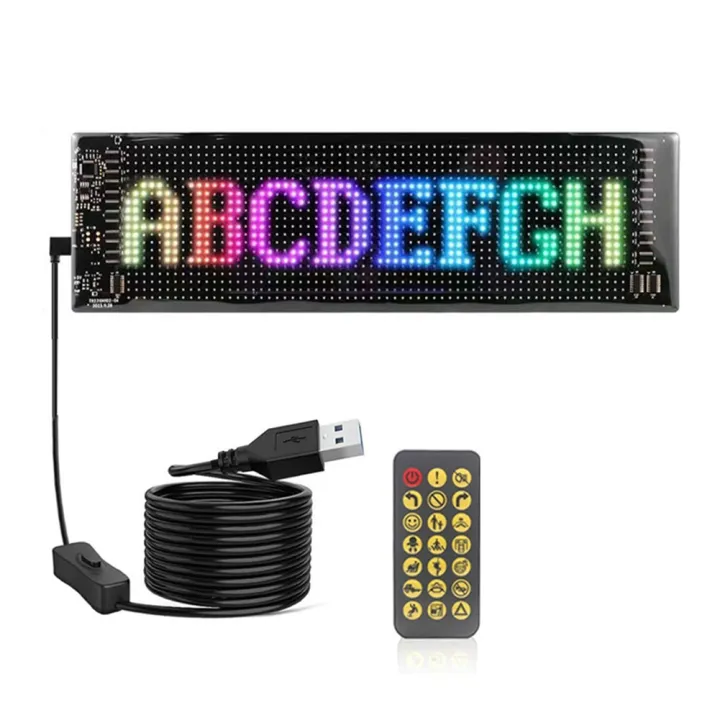 DIY RGB 20x64 LED Matrix Text Display, Flexible Pixel Programmable Scrolling Advertisement Panel ...