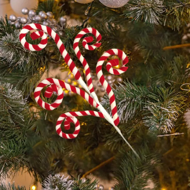 Christmas Candy Cane Picks Christmas Tree Embellishments Festive Candy ...