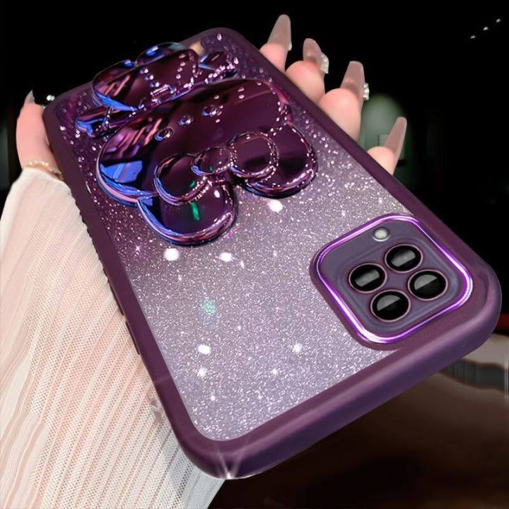 For Samsung Galaxy A12 A22 F42 5G M12 M22 M32 4G M33 M53 M54 Back Cover with Rabbit Makeup ...