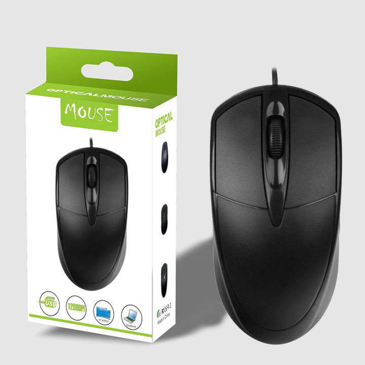 USB Optical Wired Mouse Laptop Home Office Mouse 1200DPI Anti Slip ...
