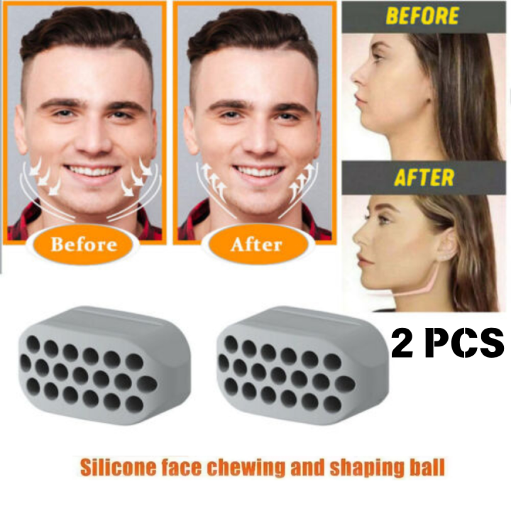 2PCS Jaw Exerciser Facial Jaw Toner Define Jawline Neck Exercise Ball ...