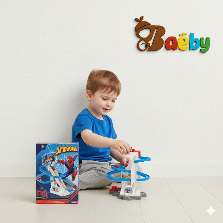 spiderman climbing stairs | Spider Slide Toy Set, Funny Automatic Stair ...