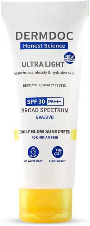 DERMDOC Ultra Light SPF 30 PA+++ Daily Glow Sunscreen 50g | Daraz.lk