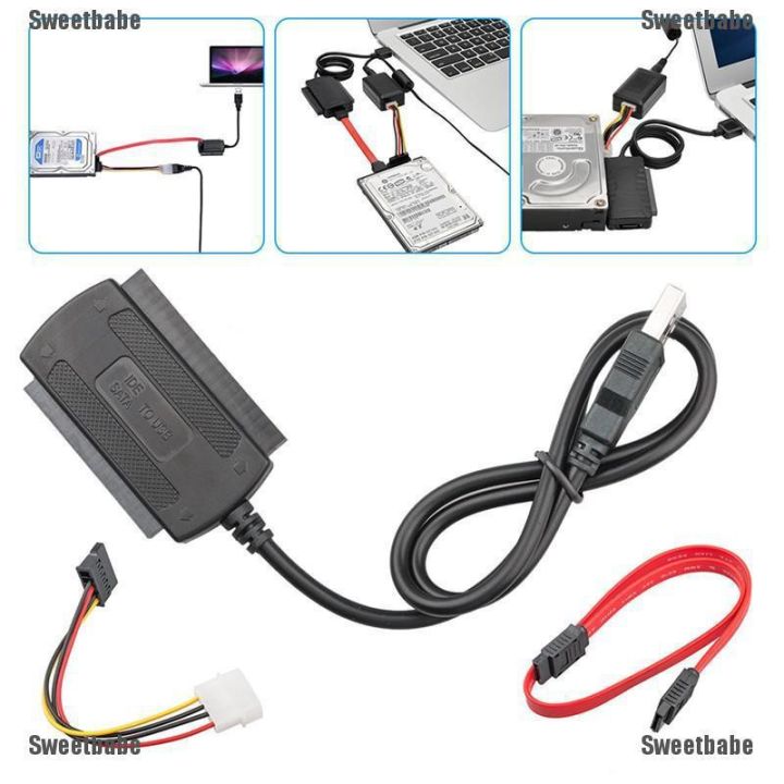 Sweetbabe SATA PATA IDE Drive To USB 2 0 Adapter Converter Cable For 2 ...