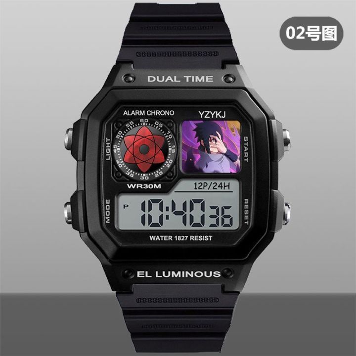 Naruto Obito Uchiha Sasuke Anime Small Square Sports Electronic Watch ...