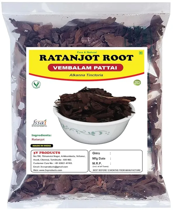 3V PRODUCTS Ratanjot Root 100gm - Alkanet Root - Alkanna Tinctoria For ...