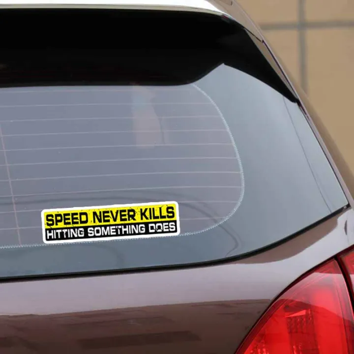 【Hottest Trends】2X 15CM*3CM SPEED NEVER KILLS HITTING SOMETHING DOES ...