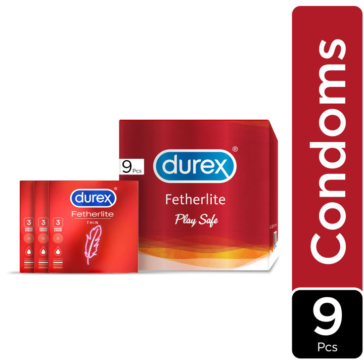 Durex Condoms Fetherlite Ultra Thin 9's (3's x 3), Feel Thin With ...