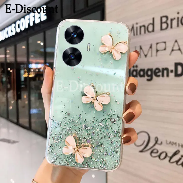 2023 New Phone case Realme C55 C35 Back Cover Glitter Soft Transparent ...