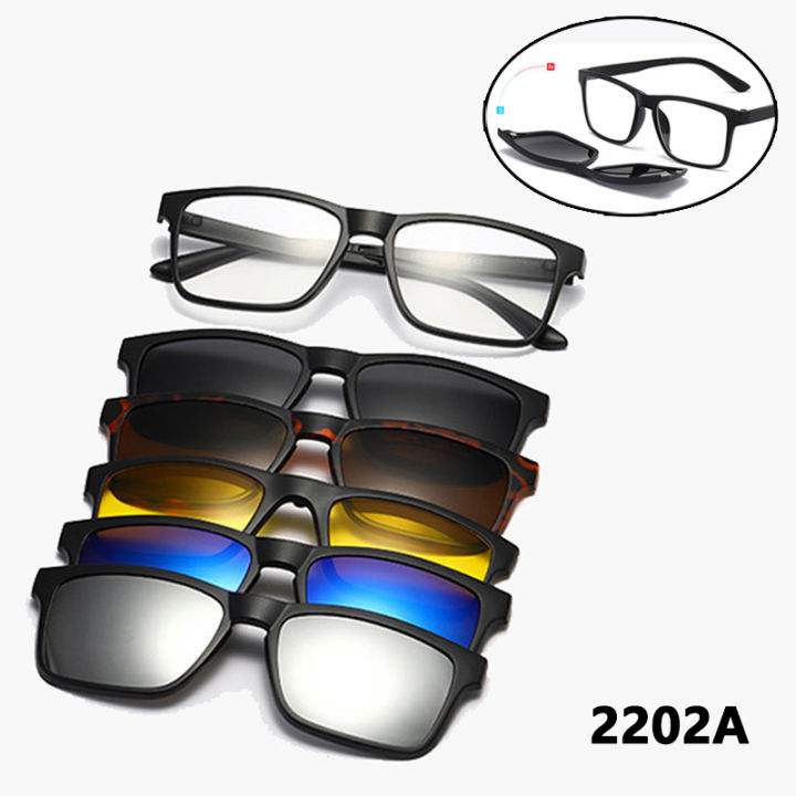 Magnetic Sunglasses Clip Optical Glasses Frame 6 in 1 Women Men ...
