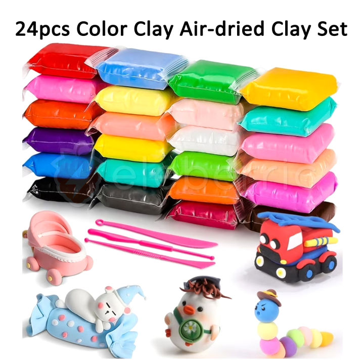 Air Dry Clay 24pcs Color Superlight Weight Soft Modeling Clay with ...