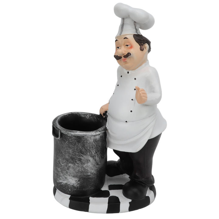Chef Figurine Chef Statue Hugging Bucket Shape In Cafe Restaurant ...