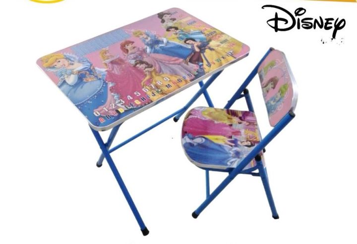 Foldable Kids Study Table and Chair | Disney Desk and Chair for kids ...