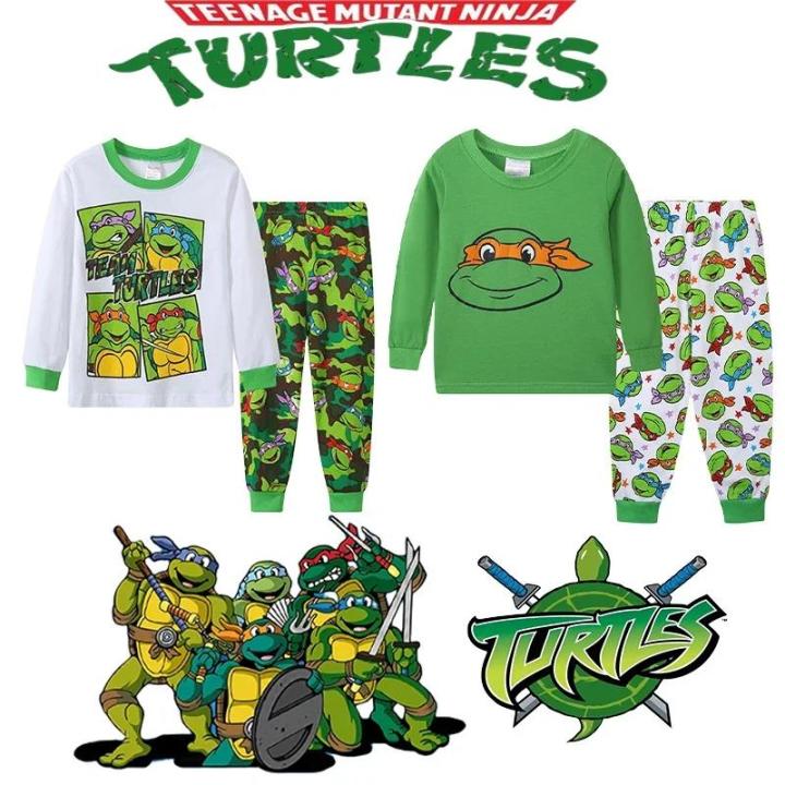CartoonTeenage Mutant Ninja Turtles Kids Pajama Set TMNT Cotton Long ...