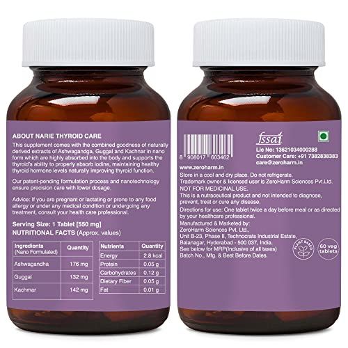 ZEROHARM Narie Thyroid Care Tablets|Hormonal Balance|Thyroid Support ...