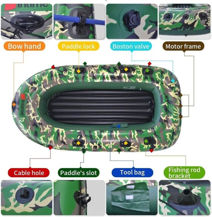 Inflatable Boats for Adults 2/3/4 People, Inflatable Boat with Rowing ...